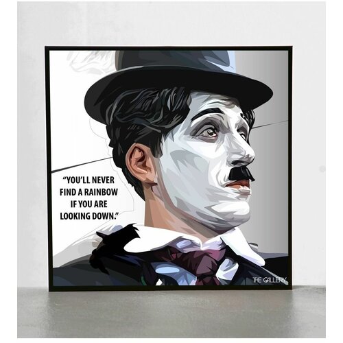 Картина постер Поп-арт Чарли Чаплин 50х50 см
