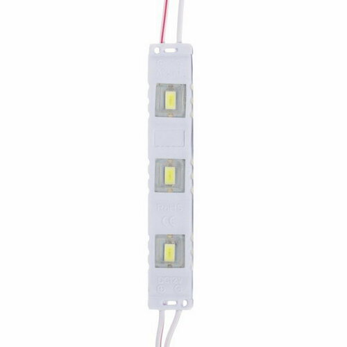 Светодиодный модуль SMD5630, 1.5 Вт, 3 LED, 135 Lm, линза 120 град, IP65, 6500К, 12V белый, 20 шт.