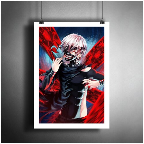 Постер плакат для интерьера "Аниме, манга: TOKYO GHOUL. Токийский гуль"/ Декор дома, офиса, бара. A3 (297 x 420 мм)