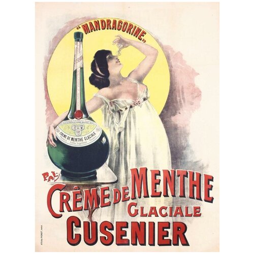 Постер / Плакат / Картина Рекламный плакат - Крем Crime de Menthe Glaciale 50х70 см в раме