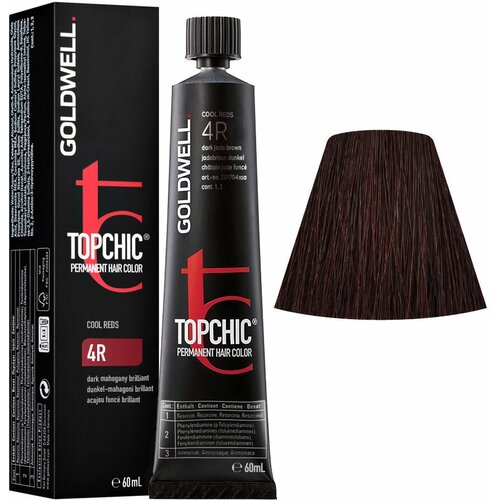 Goldwell Topchic стойкая крем-краска для волос, 4R темный махагон, 60 мл