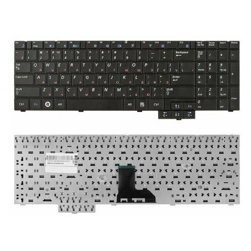 Клавиатура для ноутбука Samsung R519 R525 R528 R530 R540 R620 R717 R719 (rus, черная длинная)