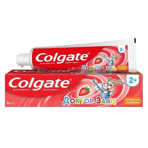 Зубная паста Colgate Доктор Заяц Детская зубная паста "со вкусом клубники" 2+ 50 мл.