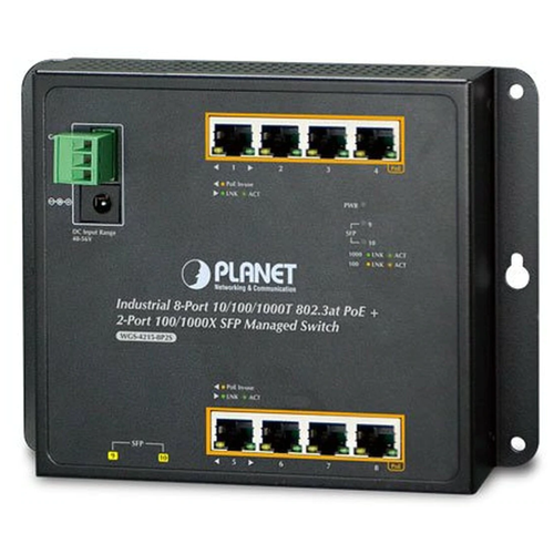 Коммутатор PLANET IP30WGS-4215-8T2S управляемый