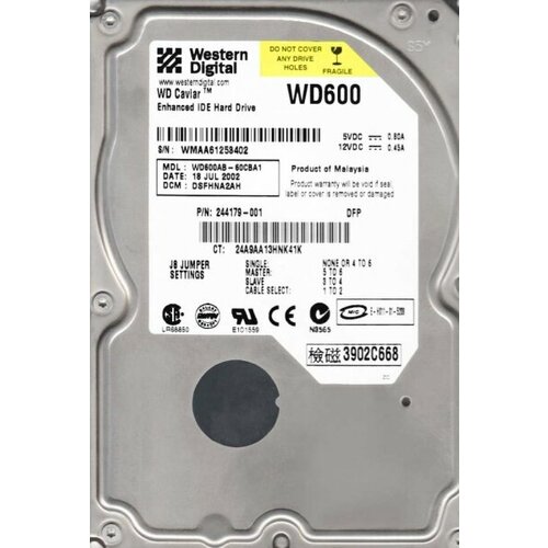 Жесткий диск Western Digital WD600AB 60Gb 5400 IDE 3.5" HDD