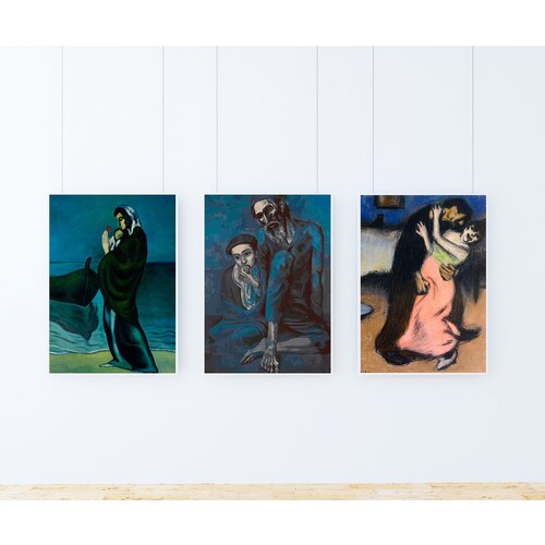 Набор плакатов "Пабло Пикассо" 3 шт. / Набор интерьерных постеров формата А1 (60х80 см) без рамы