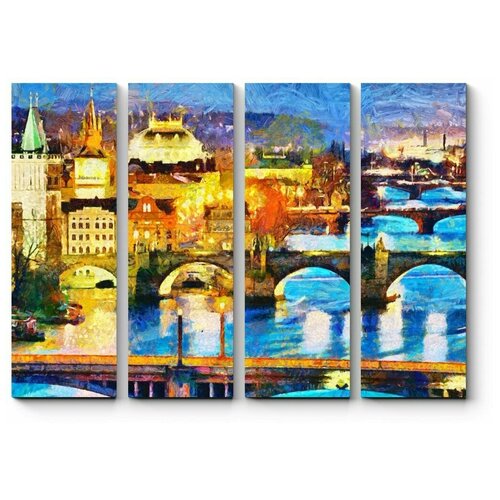 Модульная картина Величественные воды Влтавы, Прага 60x45