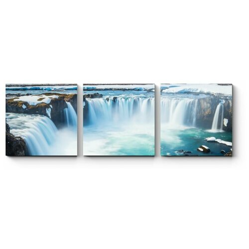 Модульная картина Грандиозный водопад Исландии 90x30