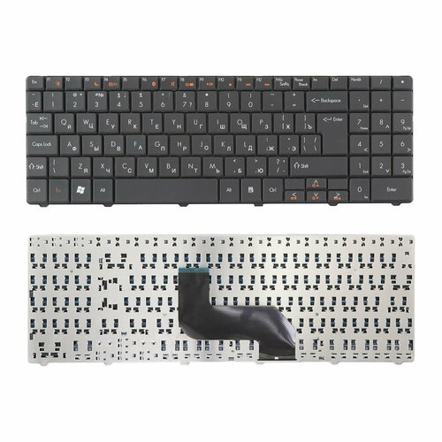 Клавиатура для ноутбука Gateway EC54, NV58, NV78, Packard Bell DT85, LJ61 черная, Г-образный Enter
