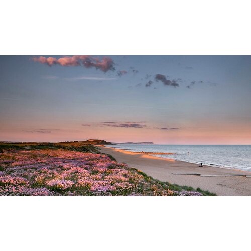 Картина на холсте 60x110 LinxOne "Англия Southbourne Пляж берег" интерьерная для дома / на стену / на кухню / с подрамником