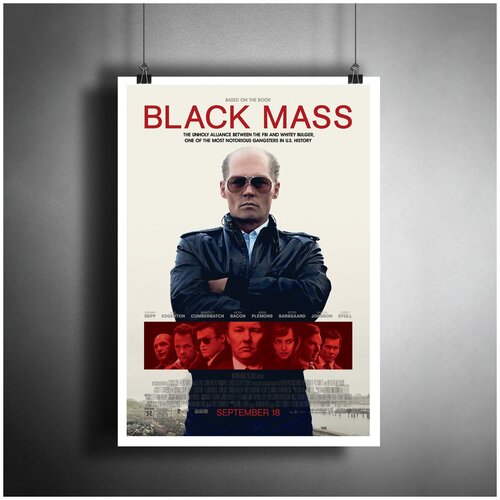 Постер плакат для интерьера "Фильм: Чёрная месса. Джонни Депп. Black Mass"/ Декор дома, офиса, комнаты A3 (297 x 420 мм)