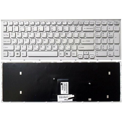 Клавиатура для ноутбука SONY VPCEB3E1R/WI белая с белой рамкой