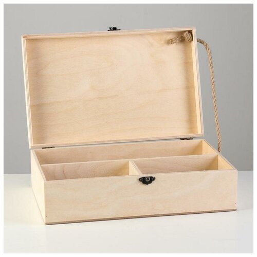Подарочный ящик 34x215x10 см деревянный, с закрывающейся крышкой, с ручкой