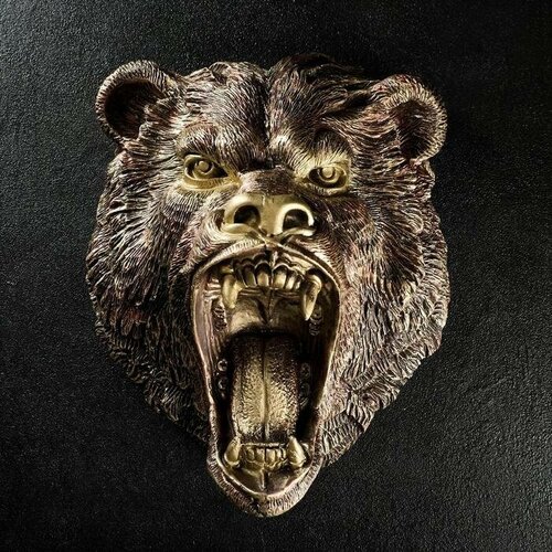 Хорошие сувениры Подвесной декор "Голова медведя" бронза, 24х35х42см