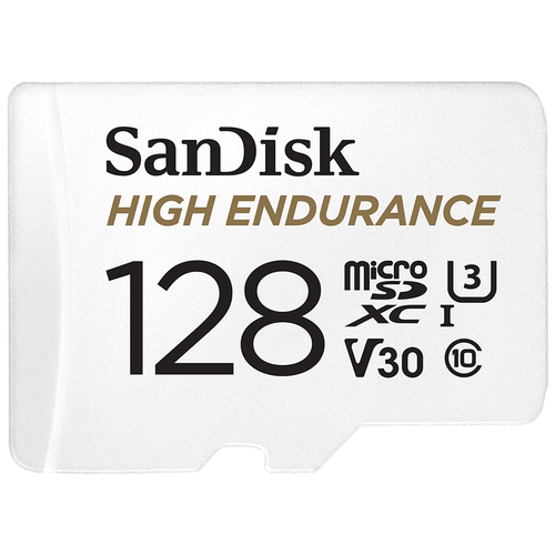 Карта памяти SanDisk microSDXC 128 ГБ Class 10, V30, UHS-I U3, R/W 100/40 МБ/с, адаптер на SD, 1 шт., белый