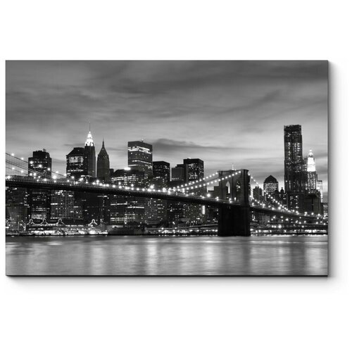 Модульная картина Бруклинский Мост ночью30x20