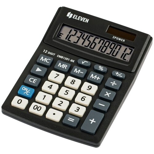 Калькулятор Eleven "Business Line", настольный, 12 разрядов, двойное питание, 102х137х31 мм, черный (CMB1201-BK)