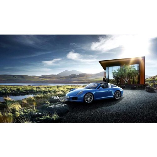 Картина на холсте 60x110 LinxOne "Porsche порше Targa 911 тарга" интерьерная для дома / на стену / на кухню / с подрамником