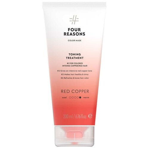 Four Reasons Тонирующая маска для поддержания цвета окрашенных волос Toning Treatment Red Copper, 350 г, 200 мл