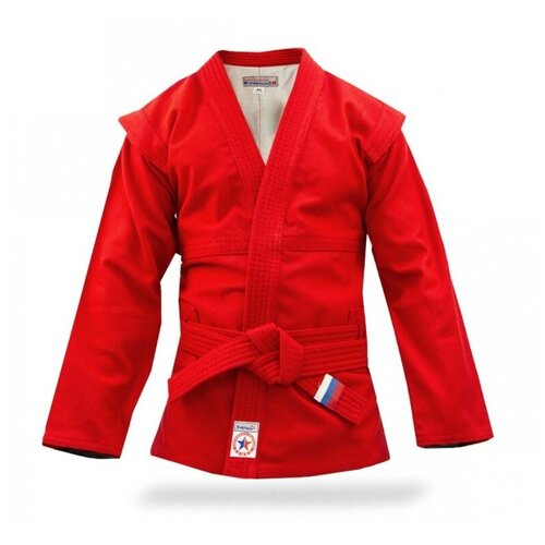 Куртка для самбо Крепыш Я, сертификат ВФС, размер 92/28, красный