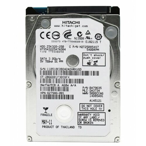 Жесткий Диск Hitachi 0A79635 250Gb 5400 SATAII 2,5" HDD