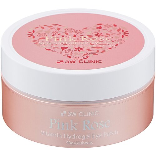 3W Clinic Гидрогелевые патчи для век с экстрактом французской розы Pink Rose Vitamin Hydrogel Eye Patch, 60 шт.