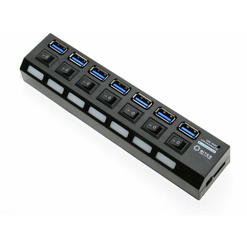 Разветвитель USB 5BITES HB37-303PBK, BLACK