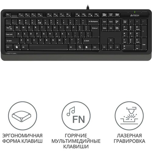 Клавиатура A4Tech Fstyler FK10 Grey USB черный