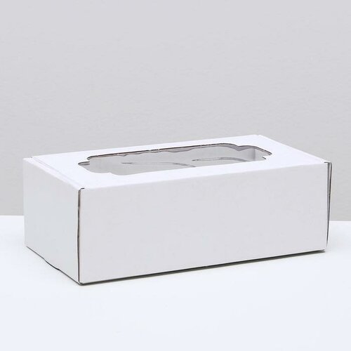 Коробка самосборная, с окном, белая, 23 x 12 x 8 см