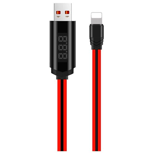Кабель Hoco LED U29 USB - Lightning, 1.2 м, 1 шт., красный
