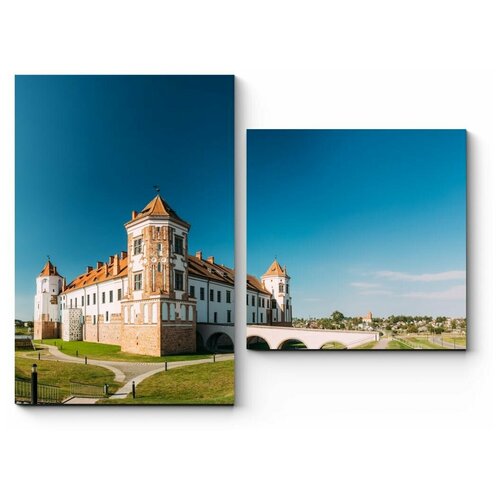 Модульная картина Вид Старой Башни Замкового Комплекса "Мир" в Белорусии90x68