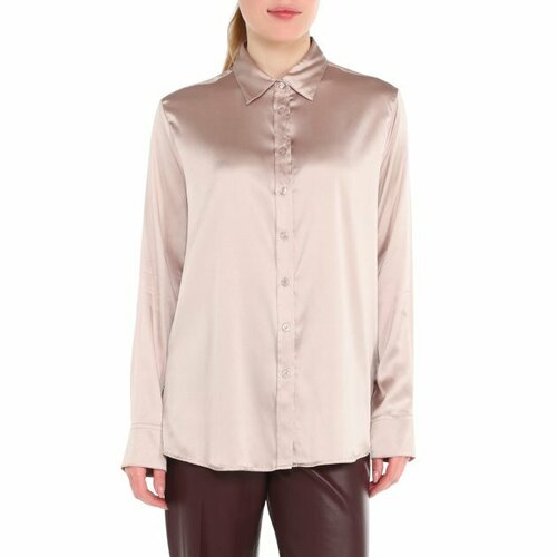 Рубашка Maison David, размер M, бежево-серый