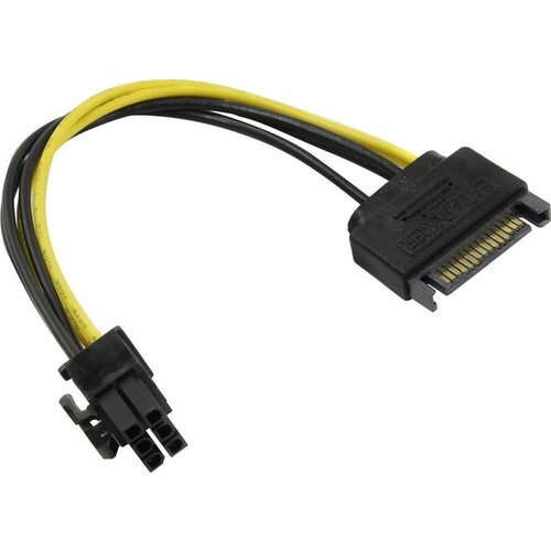 Переходник питания для PCI-Ex видеокарт SATA 15pin (M) -> 6pin ORIENT C512