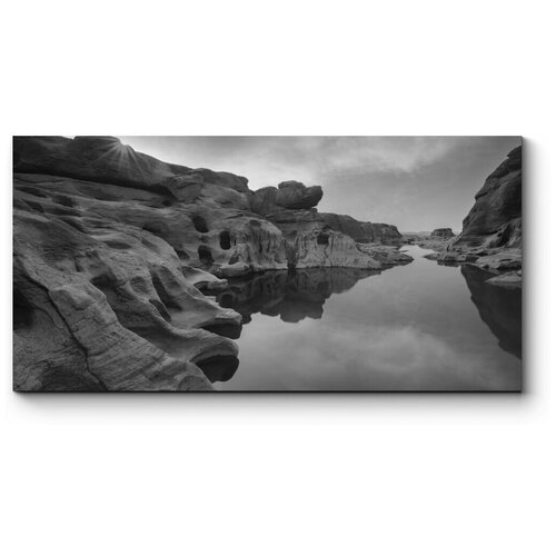 Модульная картина Каньон в черно-белых тонах 170x85