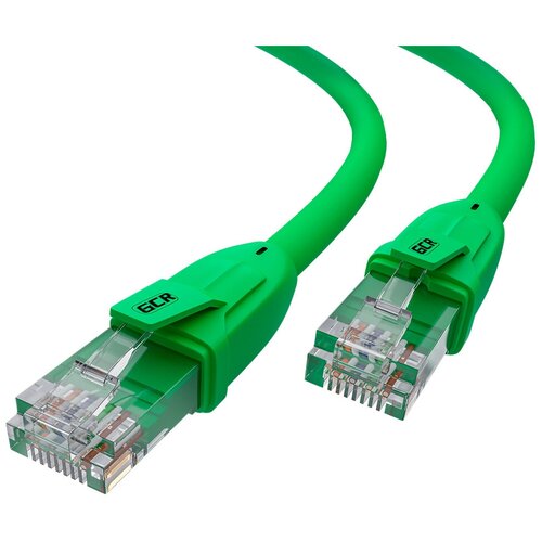 GCR Патч-корд прямой 10.0m UTP кат.6, зеленый, 24 AWG, литой, ethernet high speed, RJ45, T568B