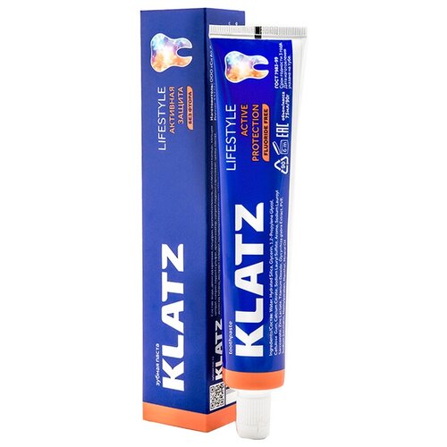 Зубная паста Klatz Lifestyle Активная защита без фтора, 75 мл