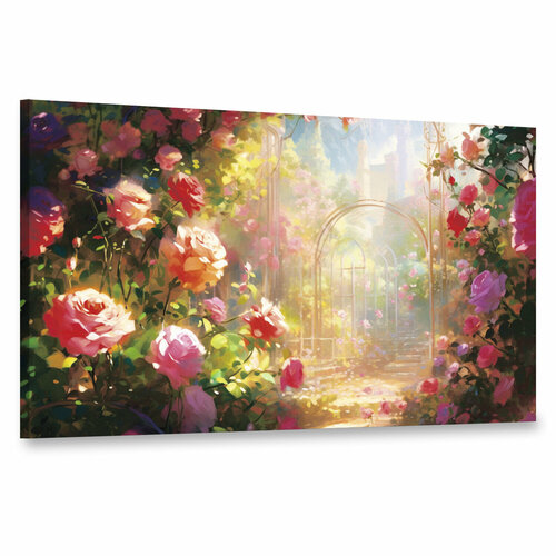Интерьерная картина 100х60 "Розы в загадке"