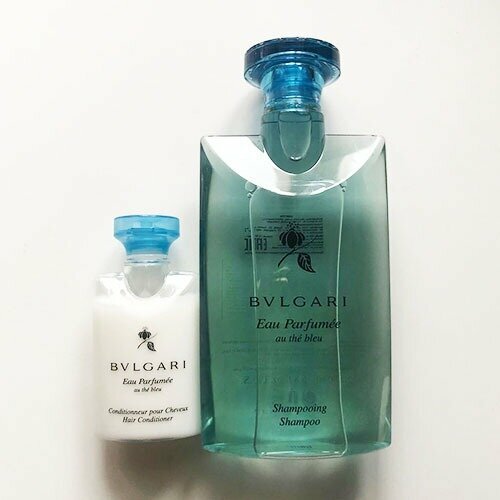 Подарочный набор BVLGARI EAU PARFUMÉE AU THÉ BLUE: шампунь 200 ml + кондиционер для волос 50 ml