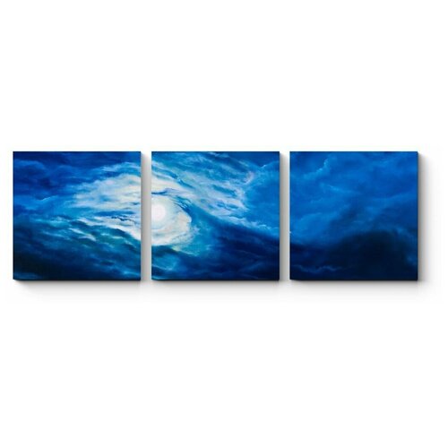 Модульная картина Полнолуние над океаном 110x37