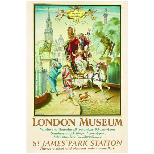 Постер / Плакат / Картина Реклама музея истории Лондона 50х70 см в подарочном тубусе