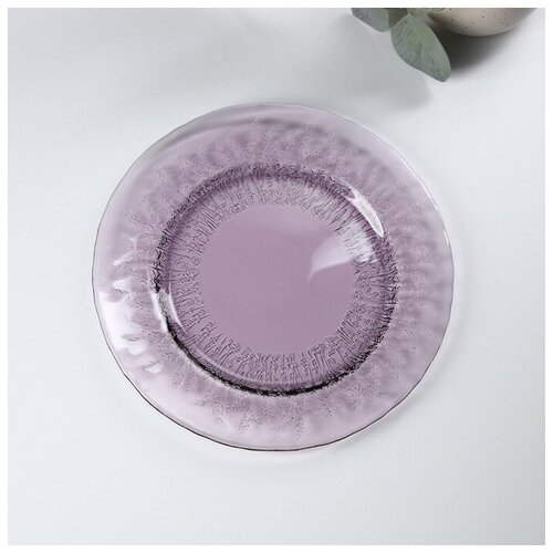 Magistro Тарелка стеклянная десертная Magistro «Французская лаванда», d=21 см, цвет фиолетовый