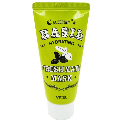 A'PIEU Ночная маска Sleeping Basil Hydrating Fresh Mate Mask с экстрактом базилика и баобаба, 50 г, 50 мл