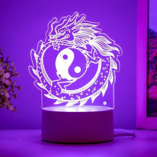 RISALUX Светильник "Китайский дракон" LED белый 14х9,5х16 см