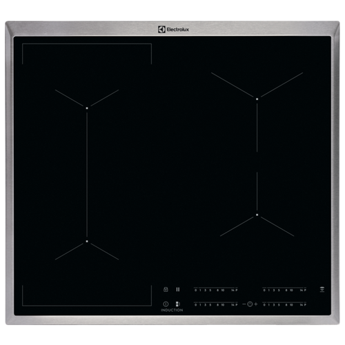 Индукционная варочная панель Electrolux EIV 6340 X, с рамкой, цвет панели черный, цвет рамки серебристый