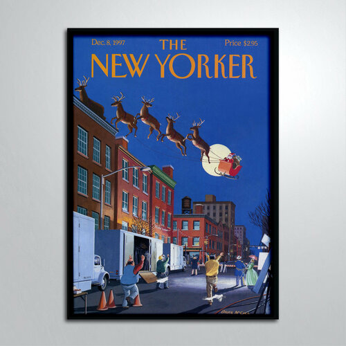 Постер в раме/Постер для интерьера/Плакат Винтажный Журнал Нью Йоркер The NEW YORKER 8 декабрь 1997 г