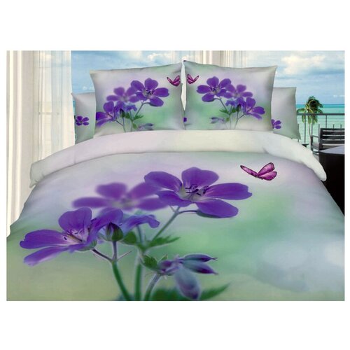 Комплект постельного белья Tango TS03-83, сатин, евростандарт, сатин, фиолетовый