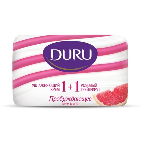 DURU Крем-мыло кусковое Soft sensations 1+1 Розовый грейпфрут грейпфрут, 310 мл, 80 г