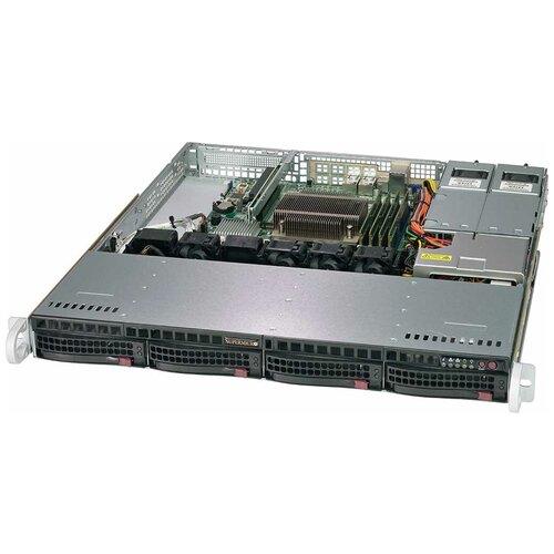Сервер Supermicro SuperServer 5019C-M без процессора/без ОЗУ/без накопителей/количество отсеков 3.5" hot swap: 4/350 Вт/LAN 1 Гбит/c