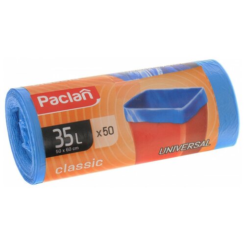 Мешки для мусора Paclan Classic 35 л, 50 шт., 1 упак., синий