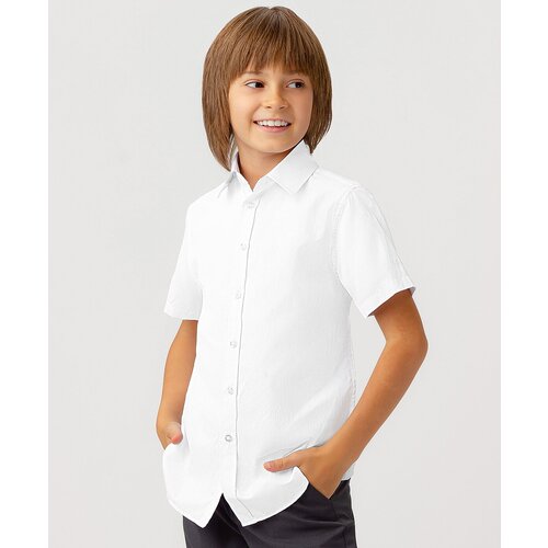 Школьная рубашка Button Blue, размер 122, белый